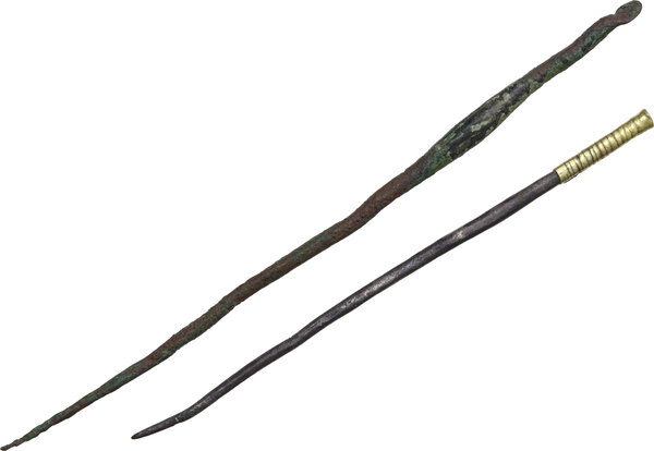 TWO ANCIENT PINS Ancient world, c. 5th century BC - 5th century AD. Lot ...