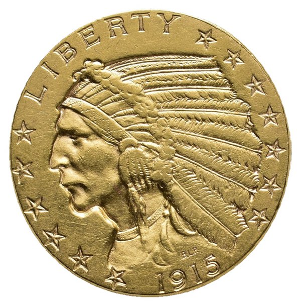 U S A 5 Dollari Indiano ORO 1915 U S A 5 Dollari Indiano ORO 1915